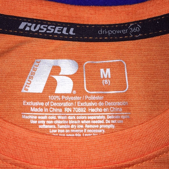 Russell Athletic | Shirts & Tops | Orange Russell Dripower 36 Childrens ...
